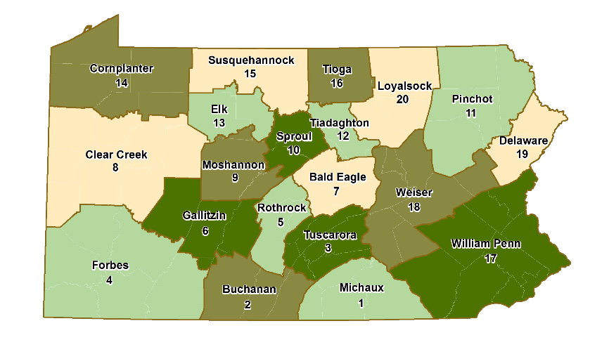 State Forest Map - Senator Yaw